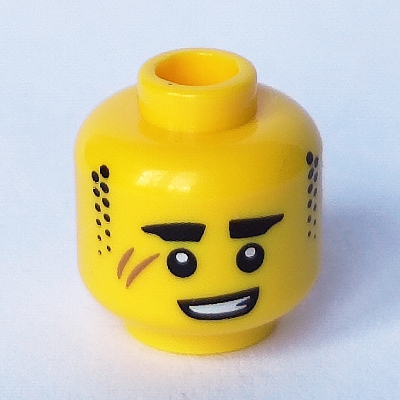 LEGO PART 3626cpr9641 Minifig Head, Sideburns, Thick Eyebrows and Scars ...