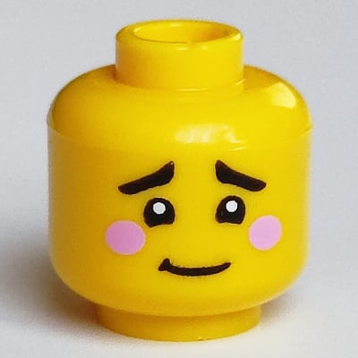 LEGO PART 28621pr9908 Minifig Head, Eyebrows and Bright Pink Blushes ...