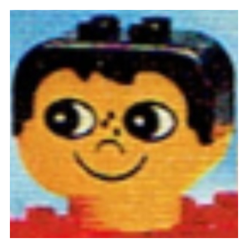 LEGO PART dupupn0049c04pr0001 Duplo Head Brick with Black Male Hair ...