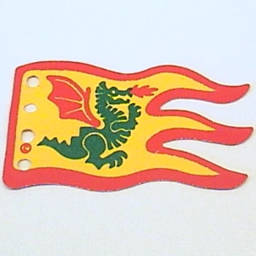 LEGO PART 72534pr0001 Flag 8 x 5 Wave with Red Border and Green Dragon ...