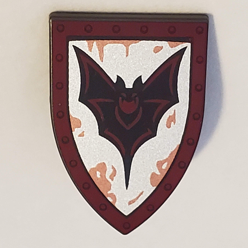 LEGO PART 18836pr0012 Minifig Shield Triangular Long with Dark Red ...