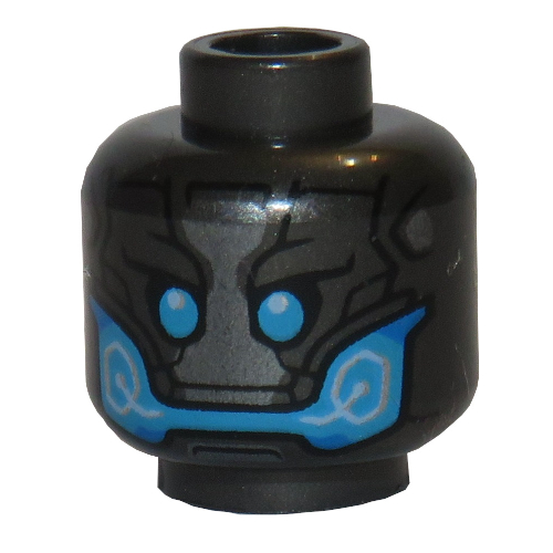 LEGO PART 3626cpr1650 Minifig Head Ultron, Dual Sided, Blue Eyes and ...