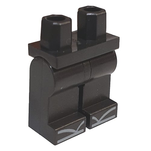 LEGO PART 970c75pr9987 Hips and Pearl Titanium Legs with White Sandals ...