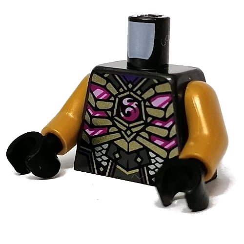 LEGO PART 973c21h03pr0007 Torso Armor, Silver Panels, Gold Ribs, Purple ...