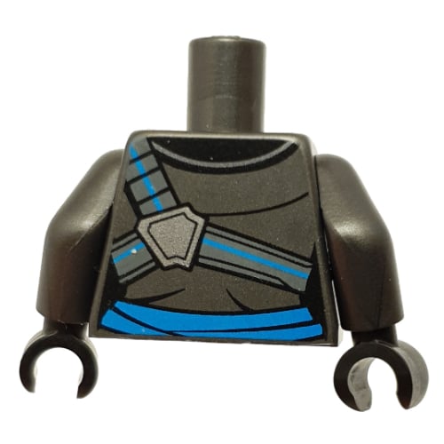 LEGO PART 973c75h03pr4742 Torso Robe, Black Trim, Belts, Medium Azure ...