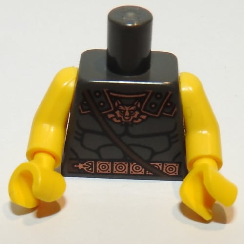 LEGO PART 973c01h01pr1409 Torso Armor, Muscles, Copper Wolf , Copper ...