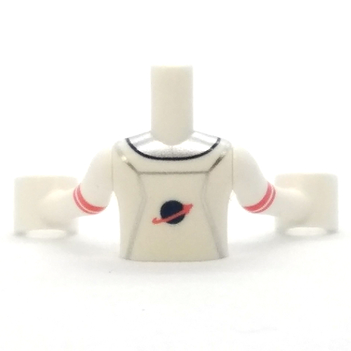 LEGO PART 11408c03pr0001 Minidoll Torso Boy White Astronaut Suit, Dark ...