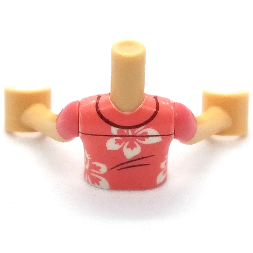 LEGO PART 11408c07pr0001 Minidoll Torso Boy with Coral Shirt with ...