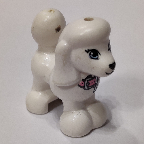 LEGO PART 11575pr0002 Animal, Dog, Poodle with Pink Collar, Blue Eyes ...