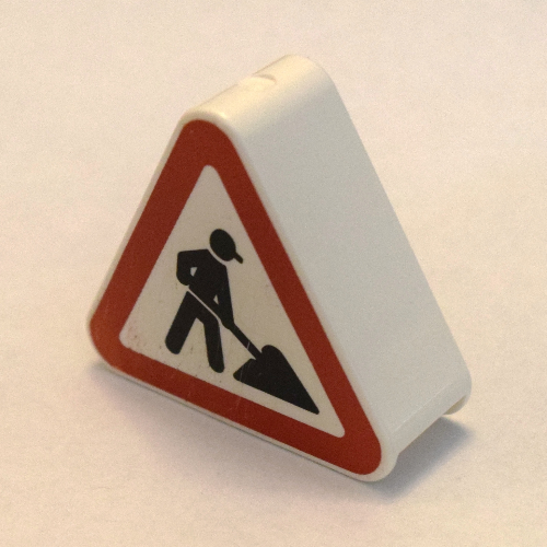 LEGO PART 42025pr0001 Duplo Brick 1 x 3 x 2 Triangle Road Sign with ...