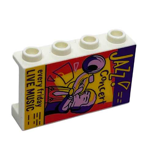 LEGO PART 14718pr0013 Panel 1 x 4 x 2 with Poster 'JAZZ Concert ...