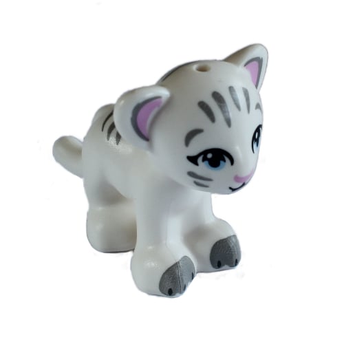 LEGO PART 14734pr0003 Animal, Big Cat Cub, Tiger with Bright Light Blue ...