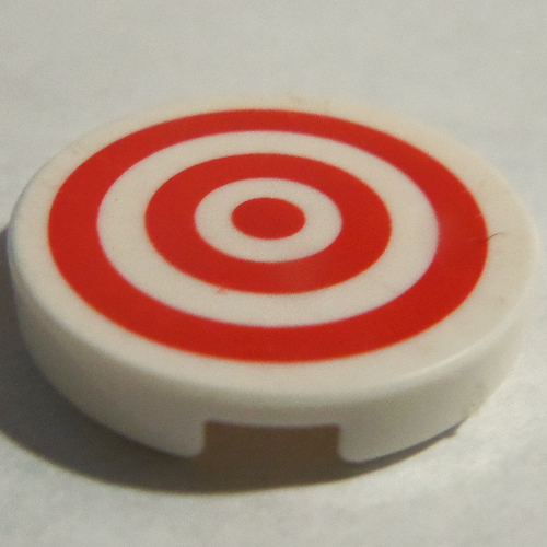 LEGO PART 14769pr1079 Tile Round 2 x 2 with Bottom Stud Holder with Red ...