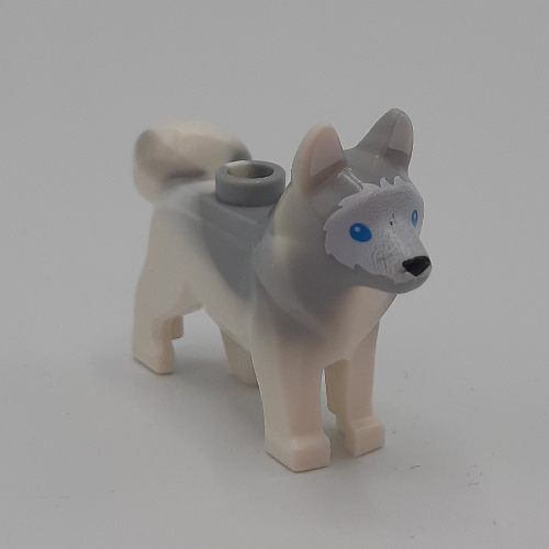 LEGO PART 16606pat0003 Animal, Dog, Husky with Blue Eyes, Black Nose ...