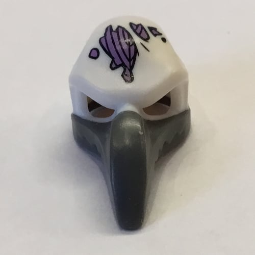LEGO PART 16659pr0002 Mask Bird (Vulture) with Dark Bluish Gray Beak ...