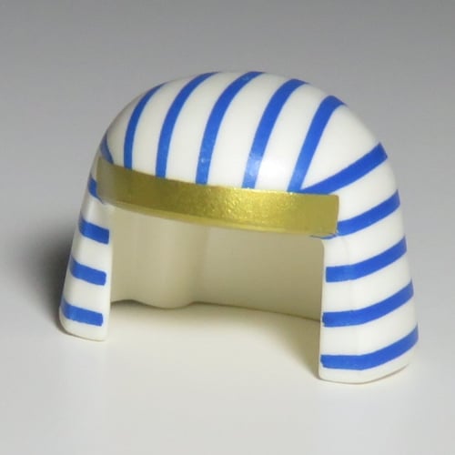 LEGO PART 18959pr0001 Headdress Nemes with Gold Trim and Blue Stripes ...