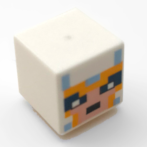 LEGO PART 19729pr0015 Minifig Head Special, Cube with Pixelated Yellow ...