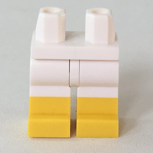 LEGO PART 970c27pat01 Hips with White Legs and Yellow Boots Pattern ...