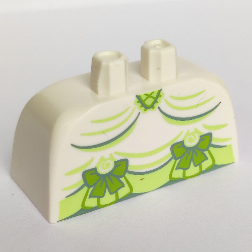 LEGO PART 24068pr0004 Lower Body, Skirt Wide with Lime Bows and ...