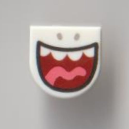 LEGO PART 24246pr9998 Tile 1 x 1 Half Circle with Big Open Mouth, Teeth ...
