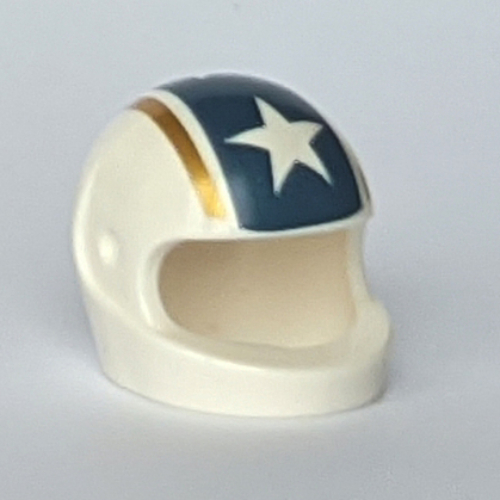 LEGO PART 2446pr0013 Helmet, Standard with Gold and Dark Blue Stripes ...