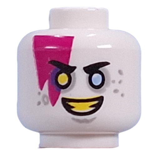 LEGO PART 28621pr4365 Minifig Head Madteo, Mahenta Lightning Bolt ...