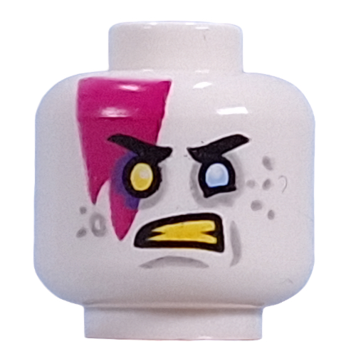LEGO PART 28621pr4365 Minifig Head Madteo, Mahenta Lightning Bolt ...