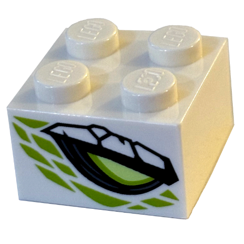 LEGO PART 3003pr0136 Brick 2 x 2 with Lime Eye on Both Sides, Dragon ...