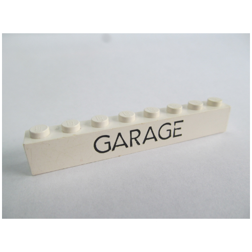 LEGO PART 3008pr0035 Brick 1 x 8 with 'GARAGE' Thin Narrow Black Print ...
