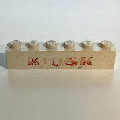 LEGO PART 3009apr0028 Brick 1 x 6 without Bottom Tubes with Cross Side ...