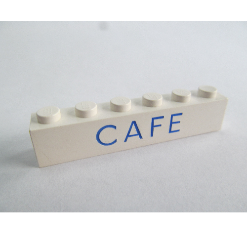 LEGO PART 3009pr0046 Brick 1 x 6 with 'CAFE' Thin Blue Print ...