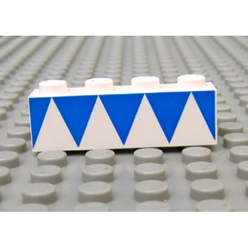 LEGO PART 3010pr9979 Brick 1 x 4 with Blue Triangles Print ...
