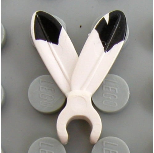 LEGO PART 30127pr0001 Plume / Feathers with Clip and Black Tip Print ...