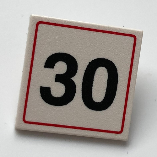 LEGO PART 30258pr0004 Road Sign Clip-on 2 x 2 Square with Speed Limit ...