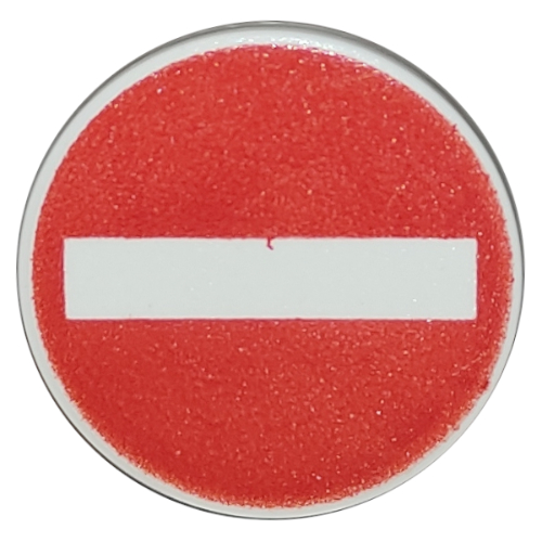 LEGO PART 30261pr0010 Road Sign Clip-on 2 x 2 Round with No Entry Print ...