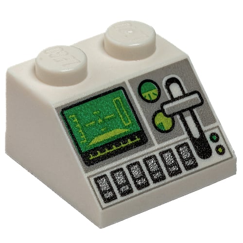 LEGO PART 3039pr0028 Slope 45° 2 x 2 with Computer Screen, Lever Print ...