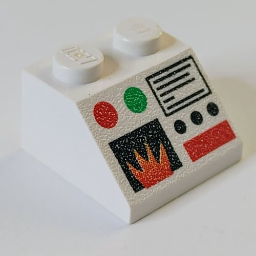 LEGO PART 3039pr9972 Slope 45° 2 x 2 with Flame and Control Panel Print ...