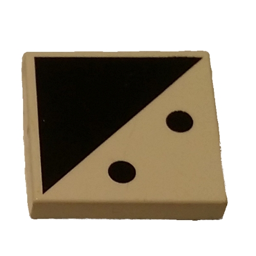 LEGO PART 3068bpr0161 Tile 2 x 2 with 2 Black Dots and Black Triangle ...