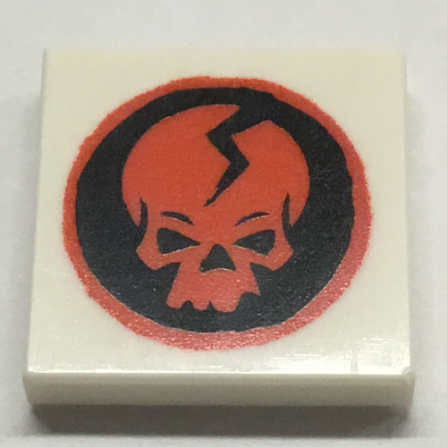 LEGO PART 3068bpr0187 Tile 2 x 2 with Red Skull in Black Circle Print ...