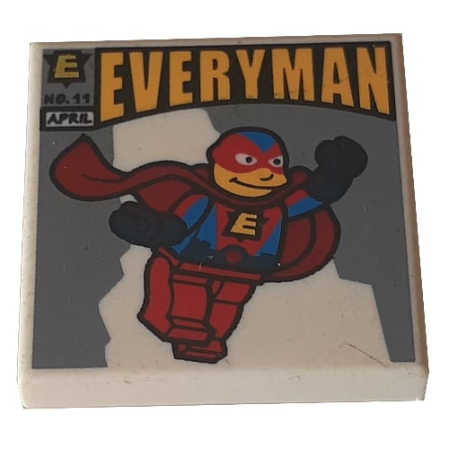 LEGO PART 3068bpr0250 Tile 2 x 2 with Everyman Comic print ...