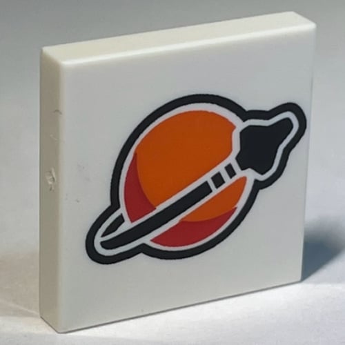 LEGO PART 3068bpr0699 Tile 2 x 2 with Modern Classic Space Logo print ...