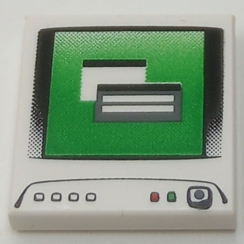 LEGO PART 3068bpr9407 Tile 2 x 2 with Computer Monitor, Dark Bluish ...