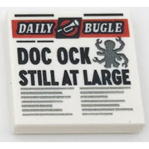 LEGO PART 3068bpr9768 Tile 2 x 2 with Newspaper Daily Bugle 'DOC OCK ...