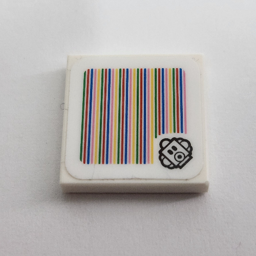 LEGO PART 3068bpr9884 Tile 2 x 2 with Foo and Barcode Print (Sticker ...