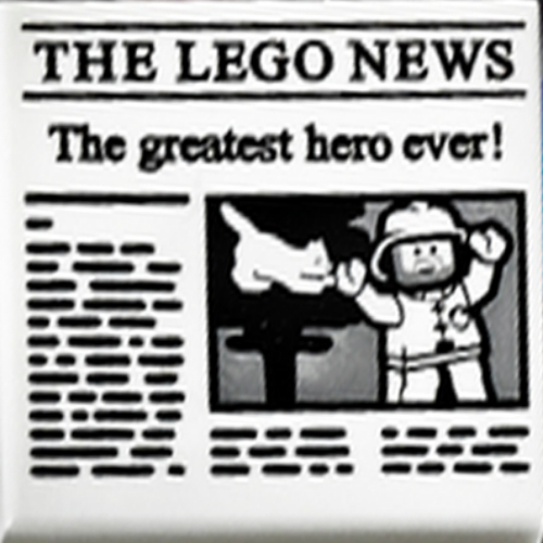 LEGO PART 3068bpr0364 Tile 2 x 2 with 'THE LEGO NEWS' and 'The greatest ...