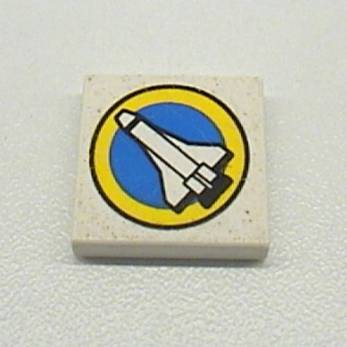 LEGO PART 3068bpr9953 Tile 2 x 2 with Space Port Logo, Space Shuttle on ...
