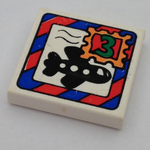 LEGO PART 3068bpr9938 Tile 2 x 2 with Fabuland Mail Envelope, Airplane ...