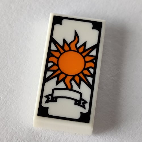 LEGO PART 3069bpr0006 Tile 1 x 2 with Tarot Sun Card Print ...