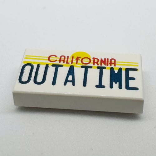 LEGO PART 3069bpr0133 Tile 1 x 2 with Red 'CALIFORNIA' and Blue ...