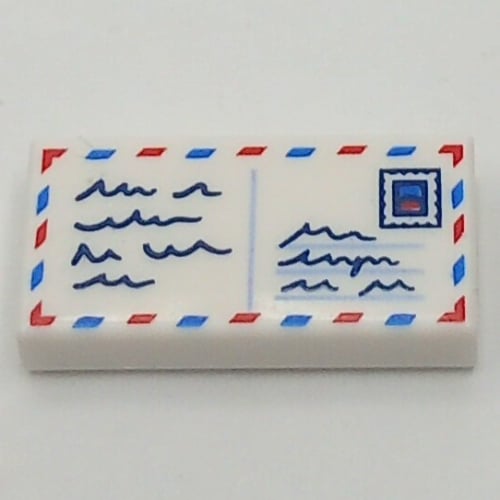 LEGO PART 3069bpr0417 Tile 1 x 2 with Air Mail Letter print ...